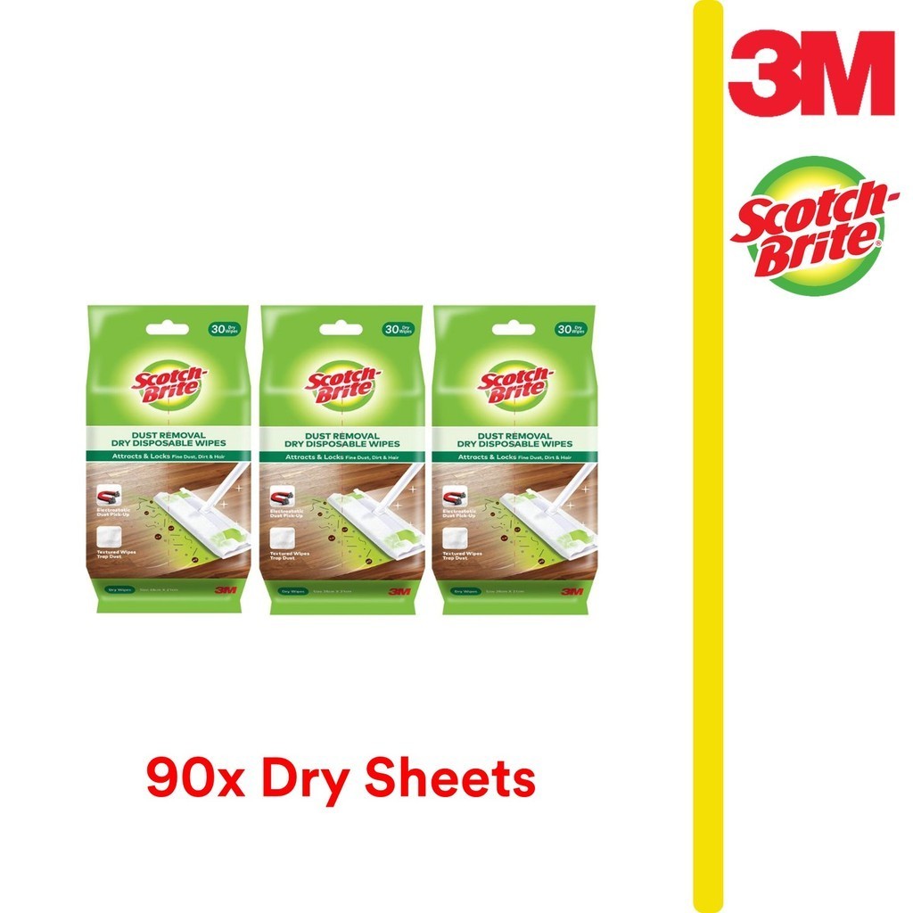 3M Scotch Brite Easy Sweeper Dry Disposable Wipes Refill / Isi Ulang ...