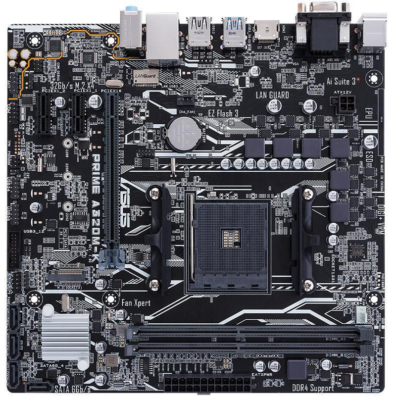 ASUS PRIME A320M-K Socket Am4 Pcie Ddr4/A320 Gaming For AMD 1st/2nd gen ...