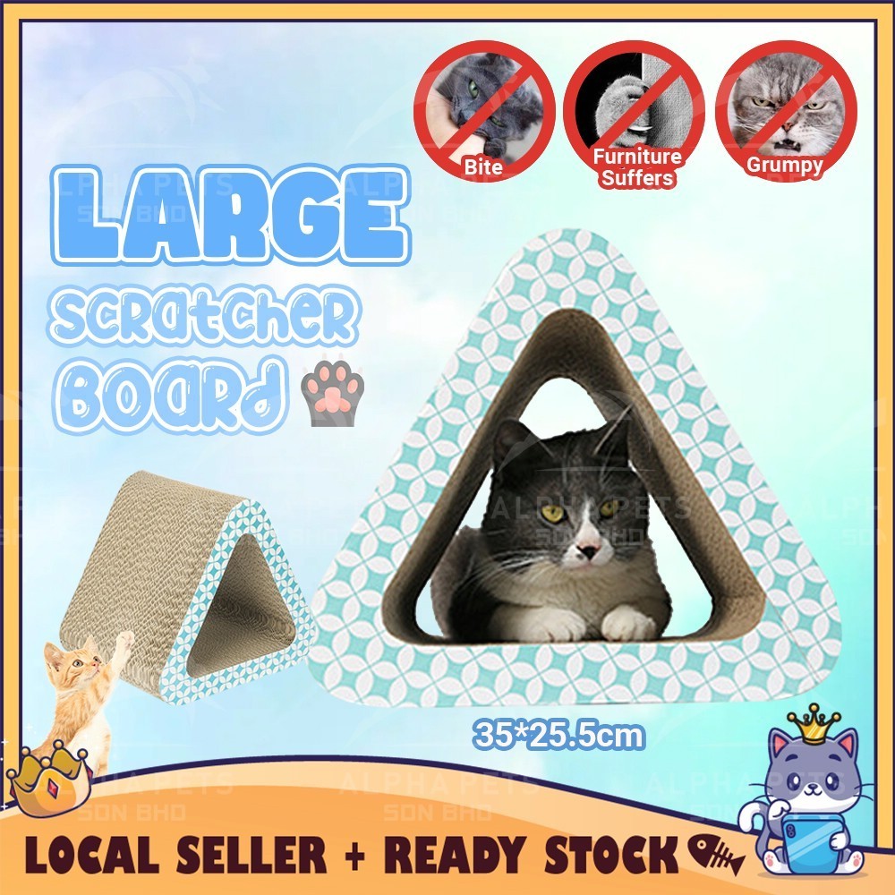 CATQUEEN Premium LARGE Triangle Cat Scratching Board Pad Cat Scratch ...