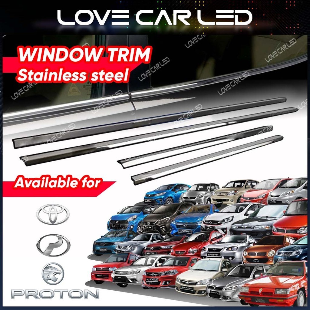 Perodua Proton Toyota Honda Door Window Panel Chrome Trim Stainless ...