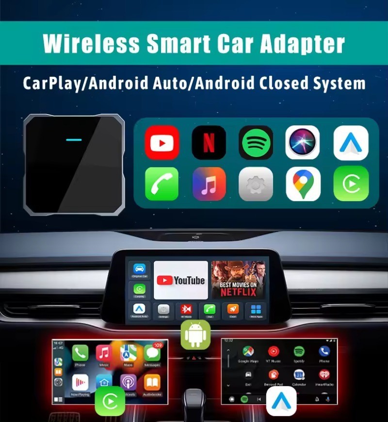 Portable Car play AI BOX Wireless CarPlay adapter Android Auto with ...