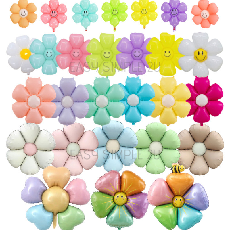 (1 Piece) Macaron Pastel White Color Smile Face Six 6 Petal Daisy ...