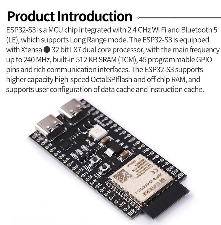 ESP32 / ESP32-C3 / ESP32-S3 WiFi+Bluetooth Internet Dual Type-C ...