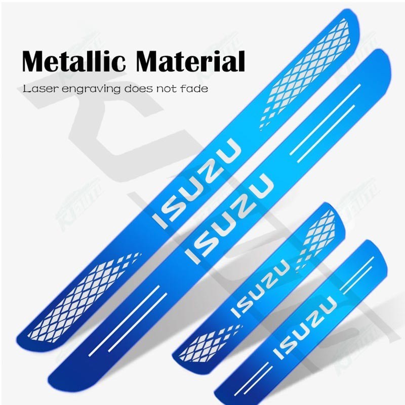 4pcs Isuzu Dmax Door Sill Strip Car Protector Side Thresholds Chrome ...