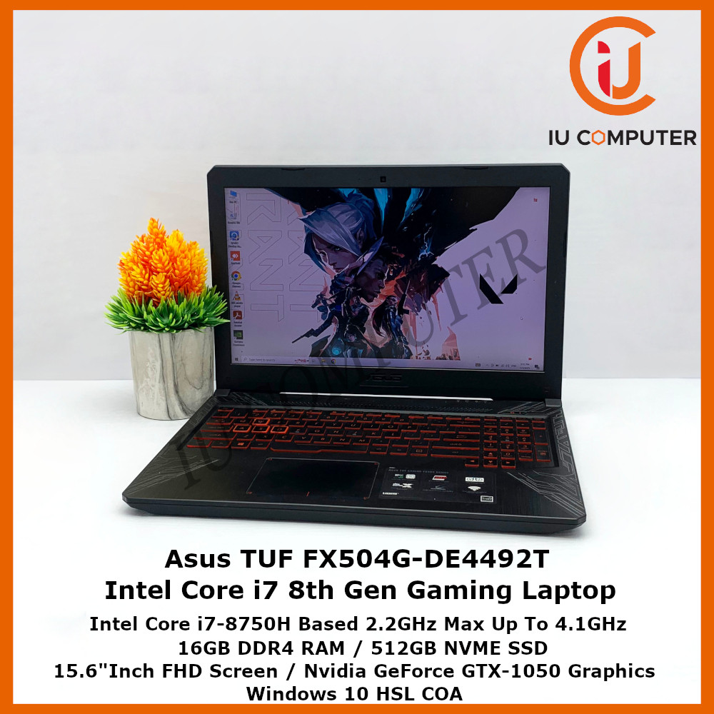 ASUS TUF GAMING FX504G-DE4492T INTEL CORE I7-8750H 16GB RAM 512GB GTX1050 USED LAPTOP ...