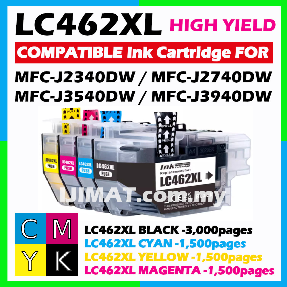 Brother Compatible LC462 LC-462 LC462XL LC-462XL Ink Cartridge MFC ...