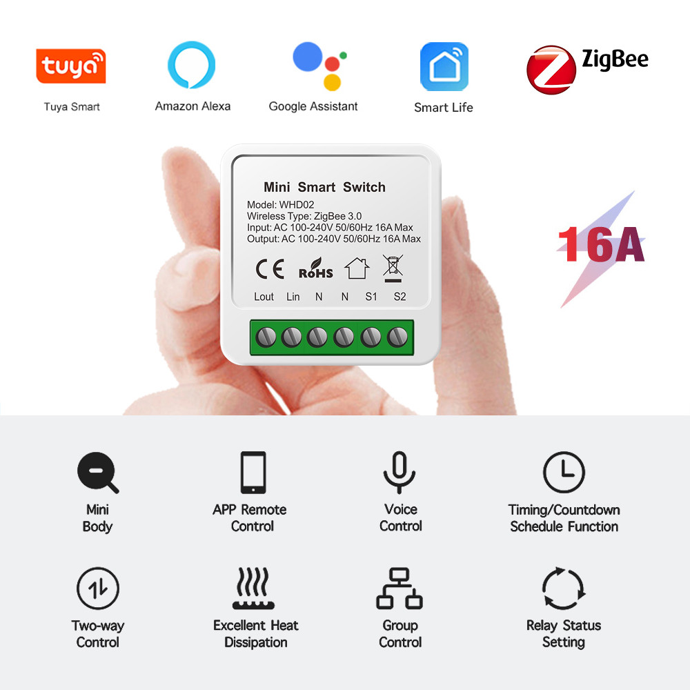 【Fast shipping】Tuya mini WiFi/zigbee Smart Switch with Power Monitor ...