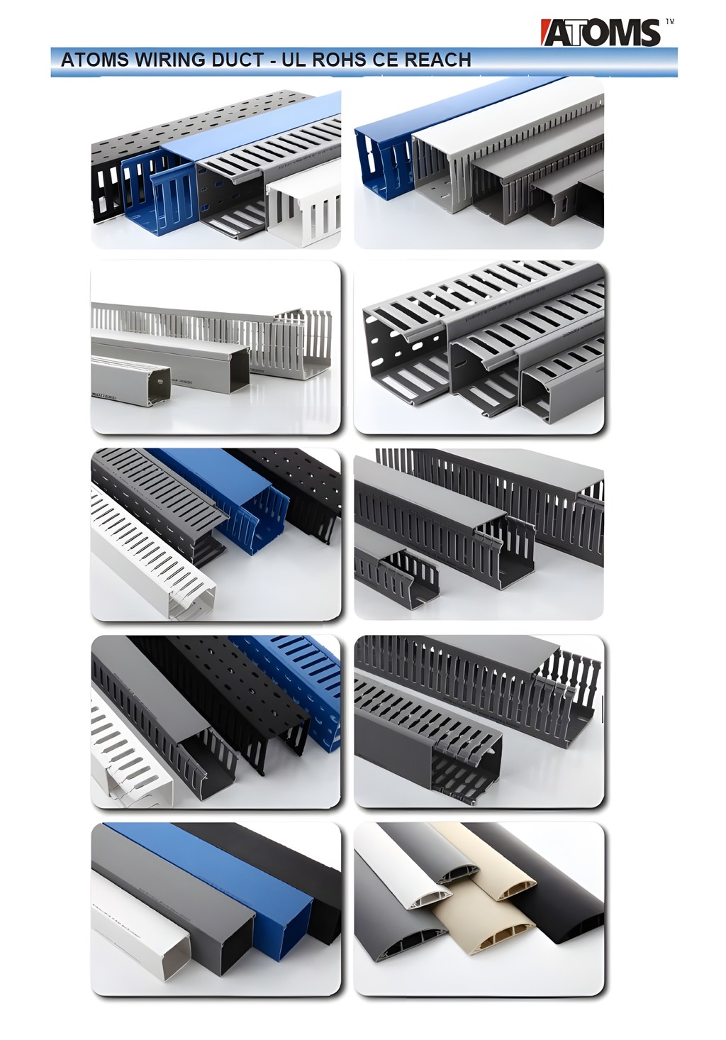 ATOMS VDR Wide Slot Open Slot Wiring Duct PVC Trunking Cable Duct Cable ...