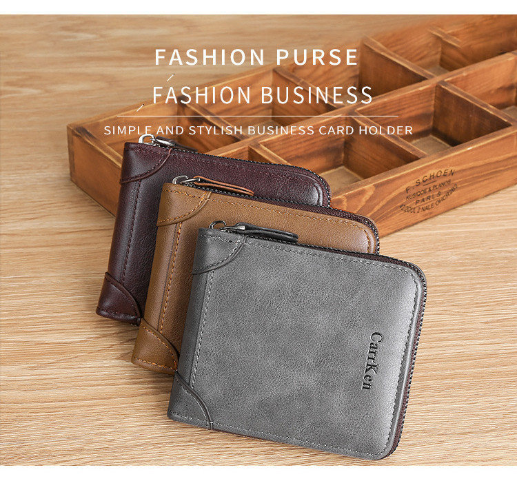 CarrKen New Men's Wallet Retro Horizontal Multi functional Card Bag ...