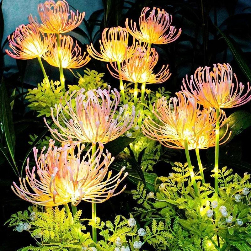 Ligyetor Solar LED 3 Head Flower Lights Garden Lawn Outdoor Waterproof ...