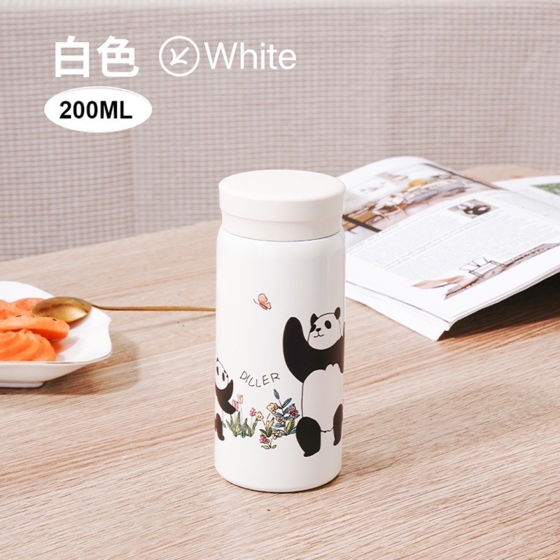 Diller Mini size Panda 316 Stainless Steel Drinking Water Bottle Vacuum Flask Thermo MLH9210 ...