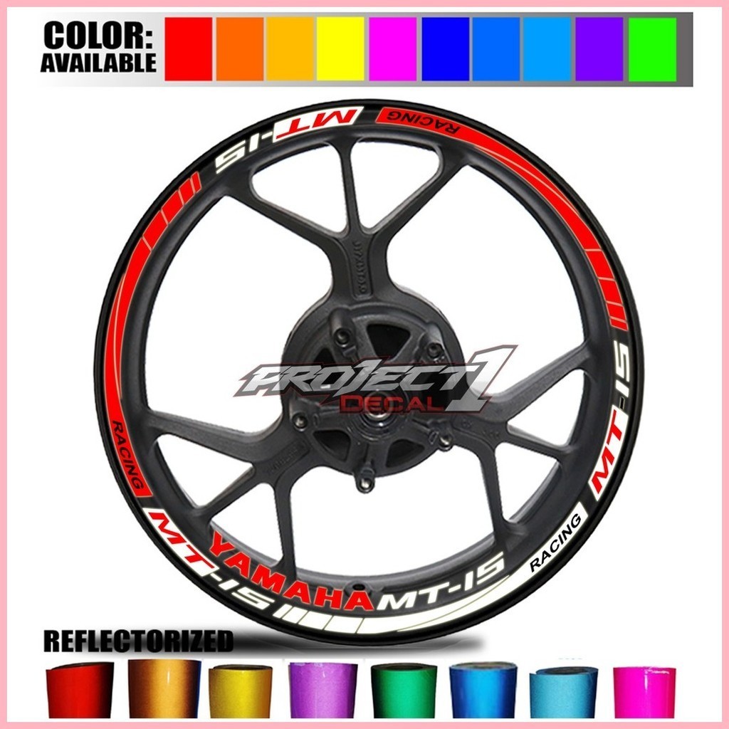 Yamaha MT-15 Reflective mags sticker set( 4 side front and rear tire ...