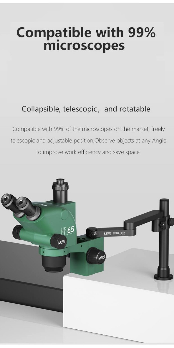 MaAnt JX-02 Robotic Arm 360° Rotating Microscope Bracket Arm for 99% ...