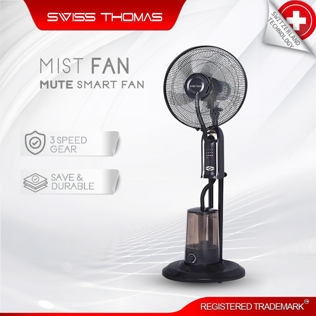 SwissThomas Mist Water Spray Cooling Stand Fan Misting Fan Air ...