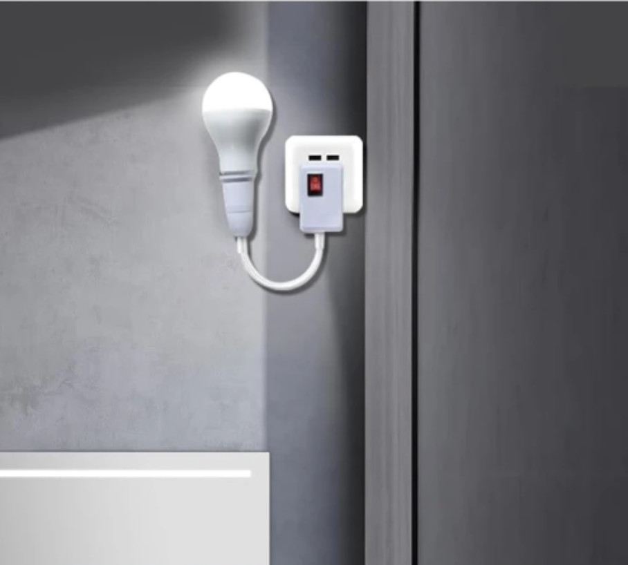 (3 Pin Plug) E27 Universal Lamp Holder with Switch Wall-mounted in-line ...