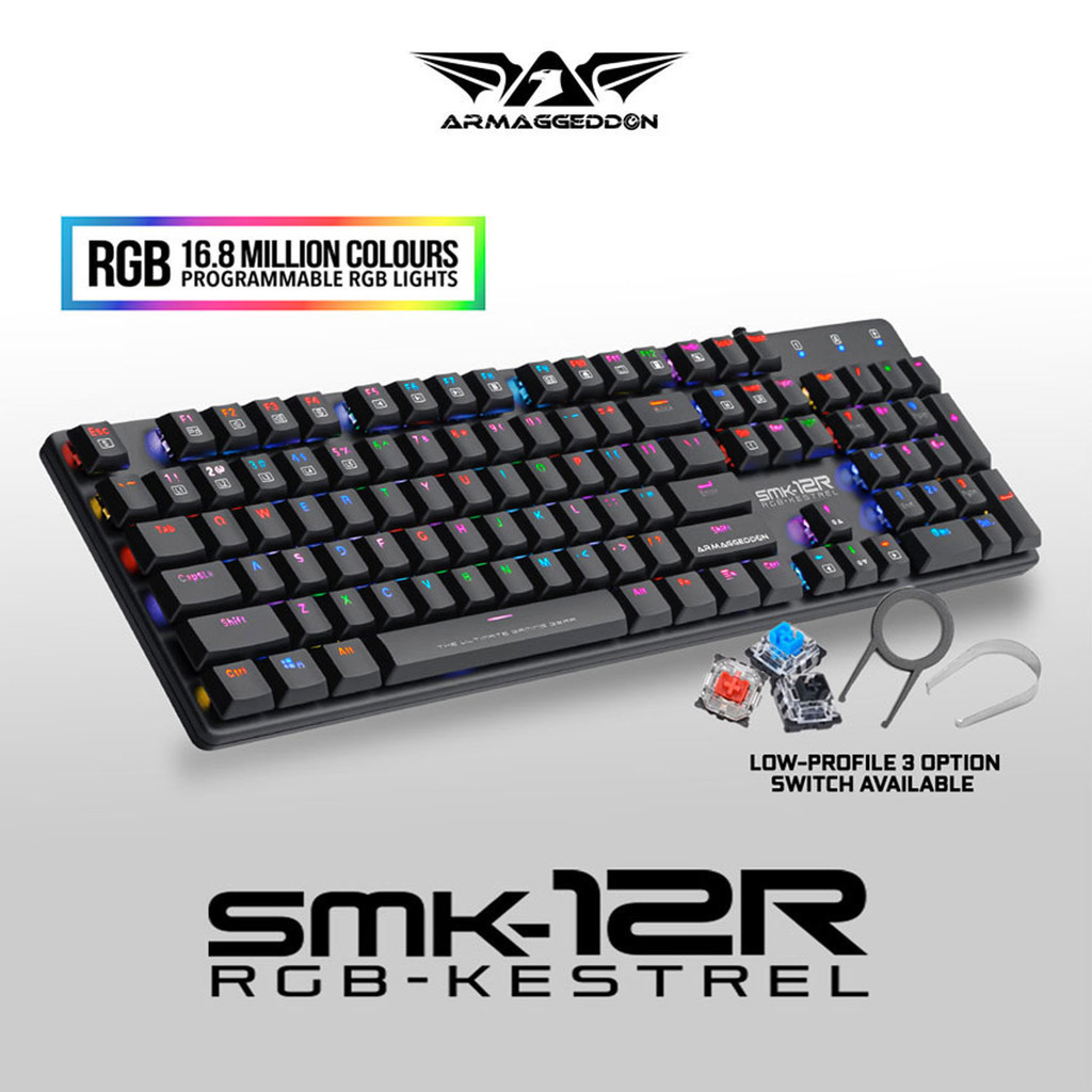 Armaggeddon SMK 12R RGB Kestrel Full Size Mechanical Keyboard |104 Key ...