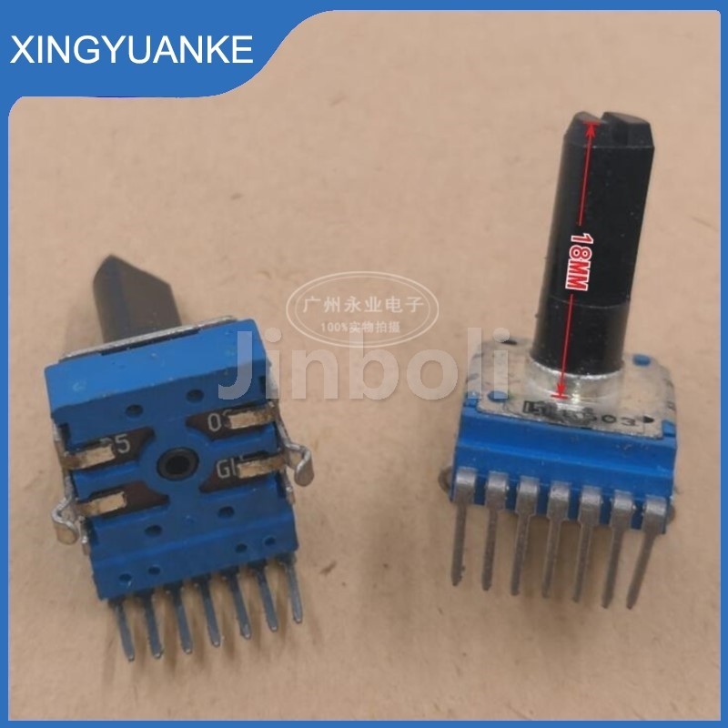2PCS RK14 Type 7Pins Double Vertical Rotary Potentiometer B50K B503 ...