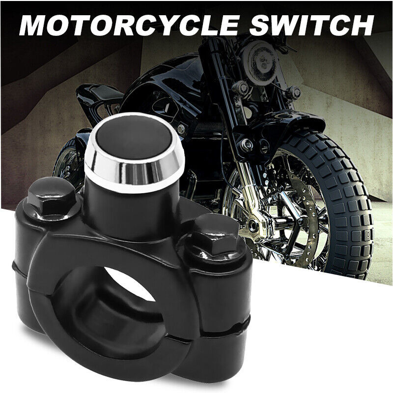 Motorcycle Switch Horn Handlebar Mount Push Button Momentary Start ...