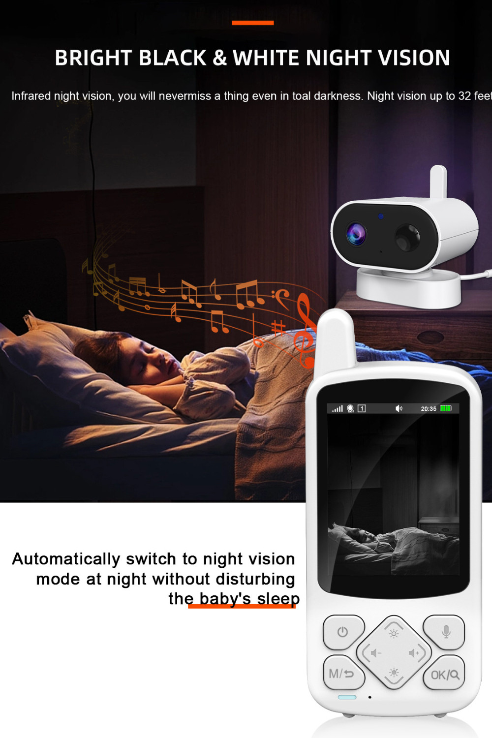 ABM800 2.8 inch wireless baby monitor real-time video baby monitor ...