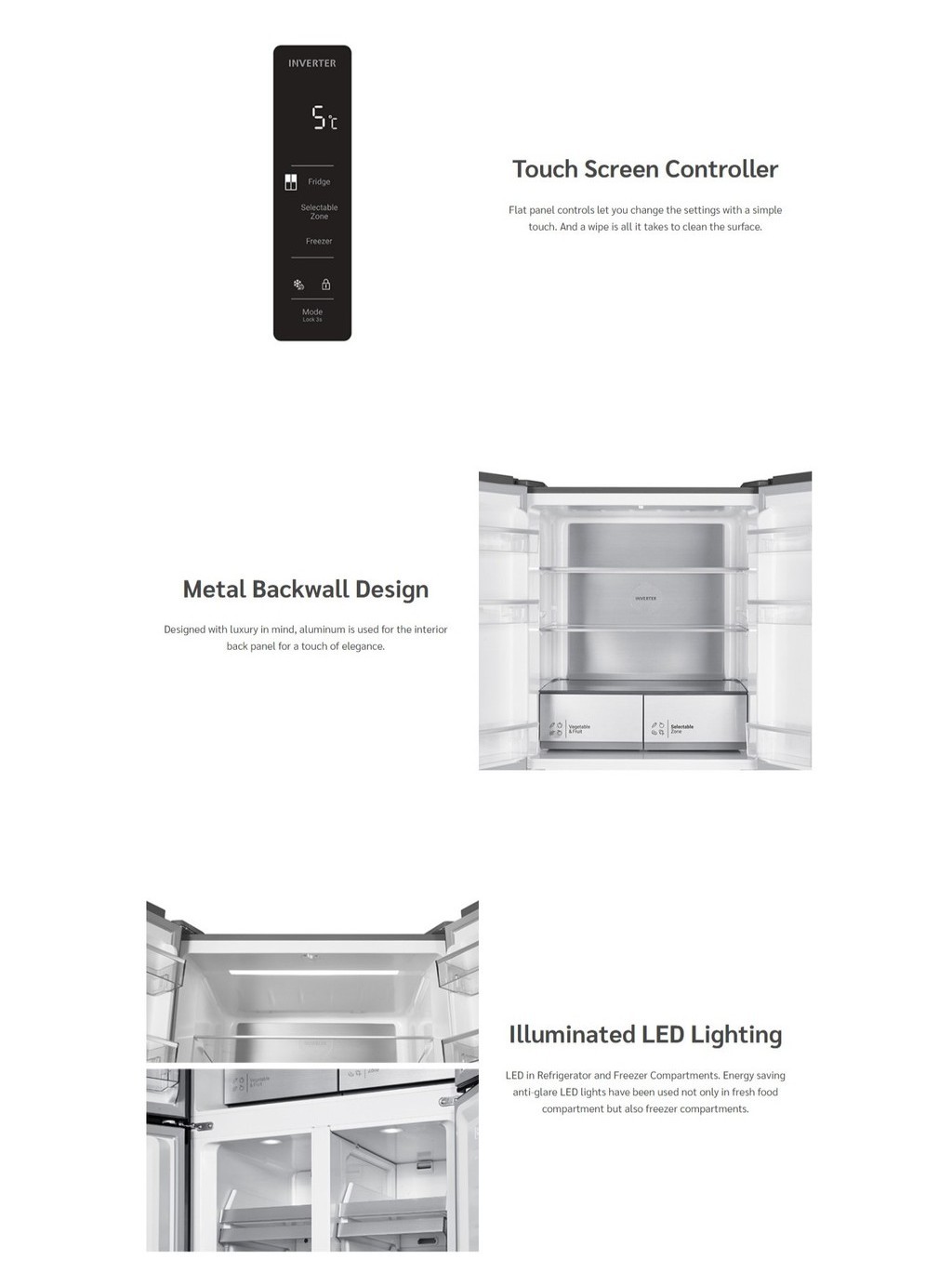 Hitachi Nett 466L French Door Inverter Bottom Freezer Refrigerator ...
