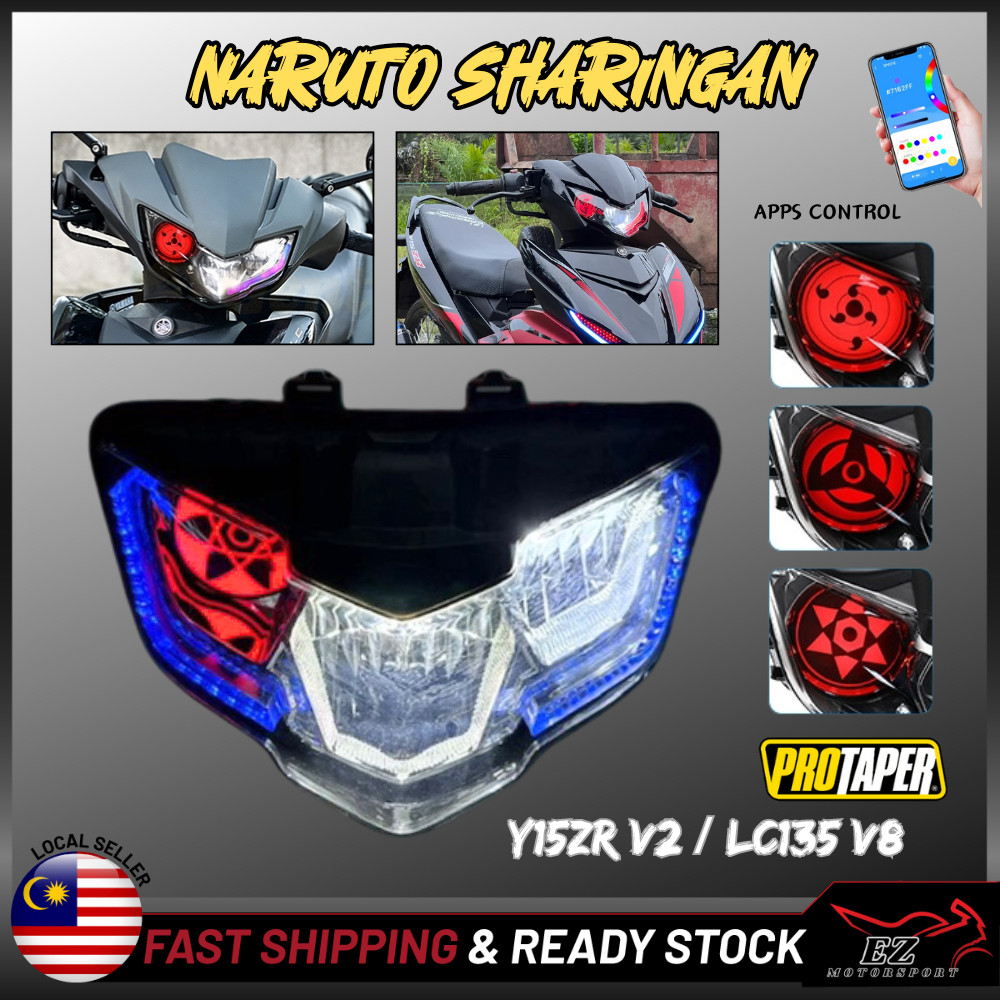 PROTAPER Y15 Y15ZR V2 / LC135 V8 FI Naruto Sharingan Led Head Lamp Light Lampu Depan Rgb Rainbow ...