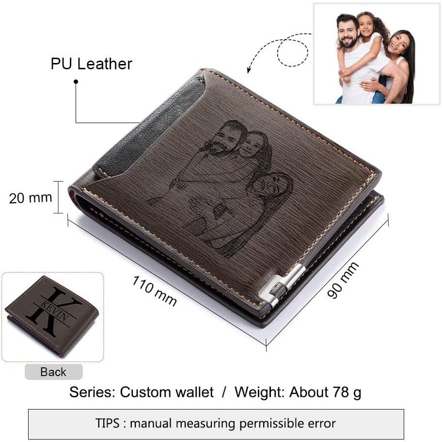 Personalized Wallet for Men Customized Picture Name Card Holder High ...