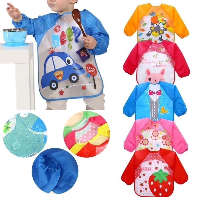 Children's Overalls Long Sleeve Reverse Dressing Baby Drool Towel EVA ...