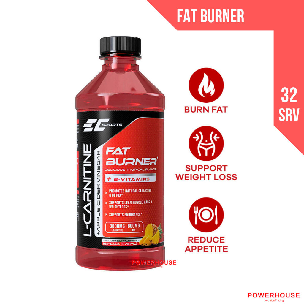 [Ready Stock] EC Sports L Carnitine Apple Cider Vinegar Fat Burner, 32 ...