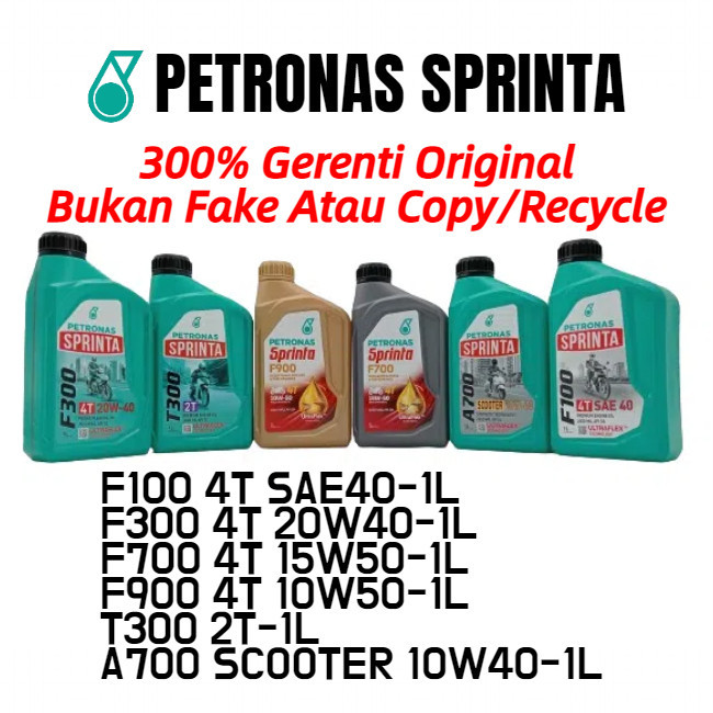 PETRONAS OIL F100 F300 T300 F700 A700 SCOOTER F900 4T PETRONAS SPRINTA MINYAK HITAM ENGINE OIL ...