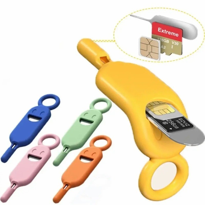 3Set 2 IN 1 SIM Card Removal Needle Pin - Anti-Lost Phone SIM Cards ...