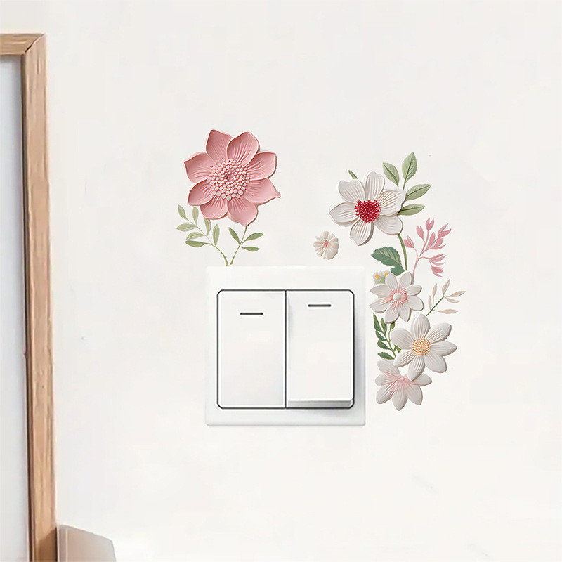 Fresh Flower Switch Sticker for Living Room,foyer,self-adhesive Sticker ...