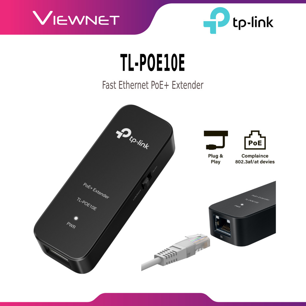 TP-LINK TL-POE10E FAST ETHERNET POE+ EXTENDER WITH 2x 10/100 MBPS PORTS ...