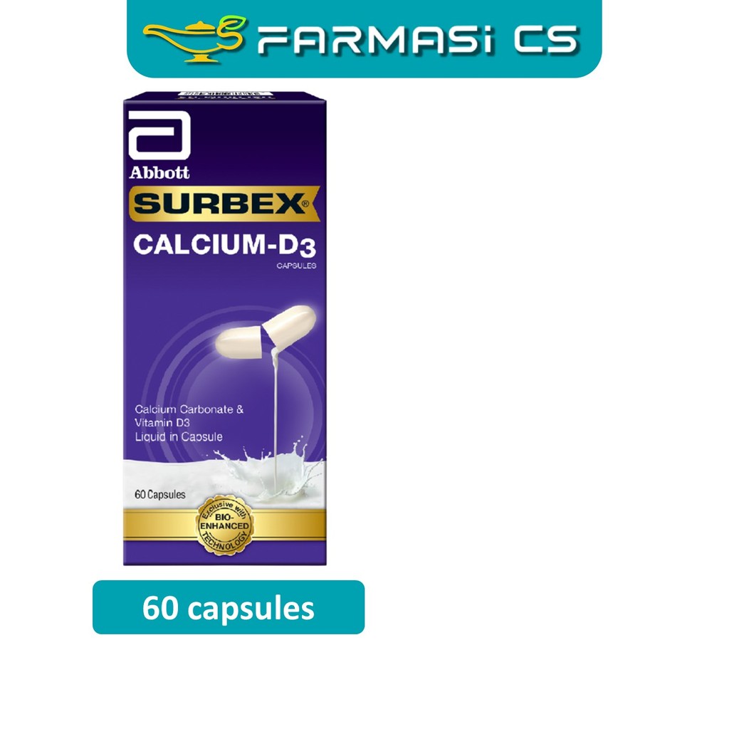 Abbott Surbex Calcium-D3 60 Capsules EXP:02/2026 [ Farmasi CS ...