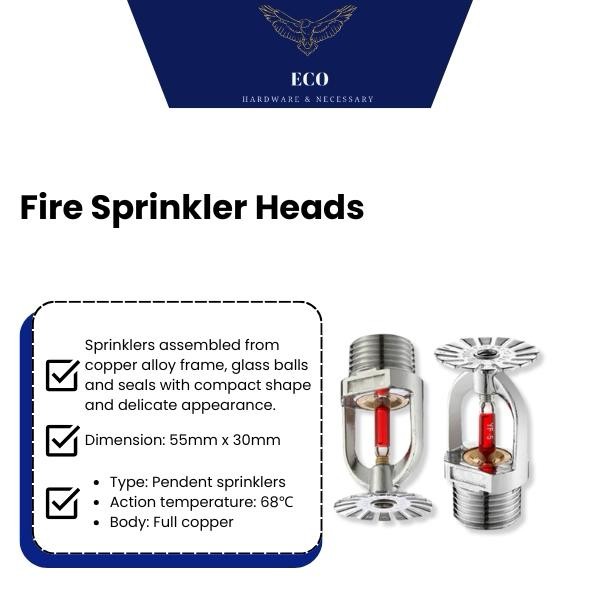ECO HARDWARE Pendent Temperature Copper Fire Sprinkler Water Heads for ...