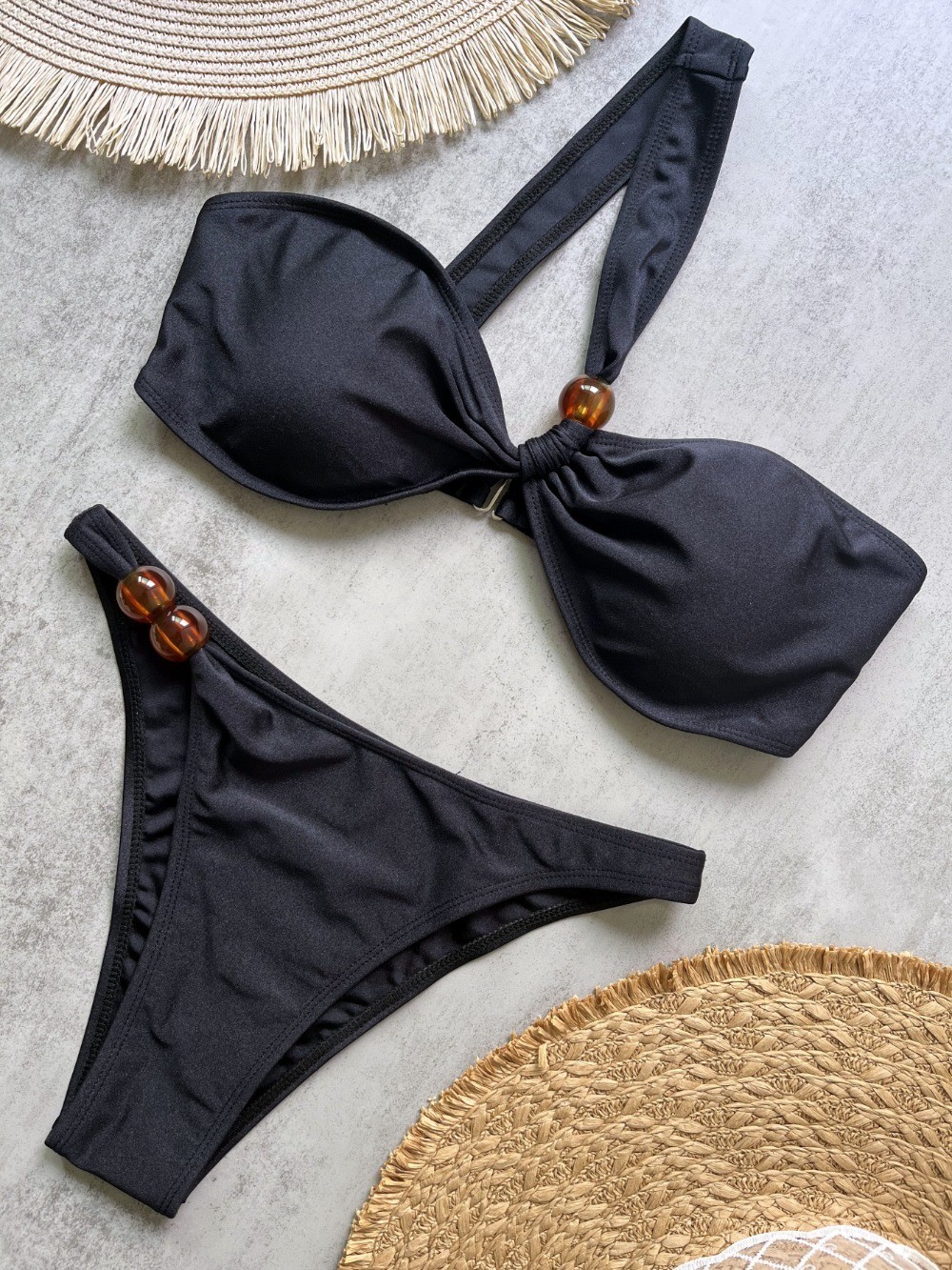 New Solid Color Bikini Split Swimsuit Nylon Ladies Bikini | Shopee Malaysia