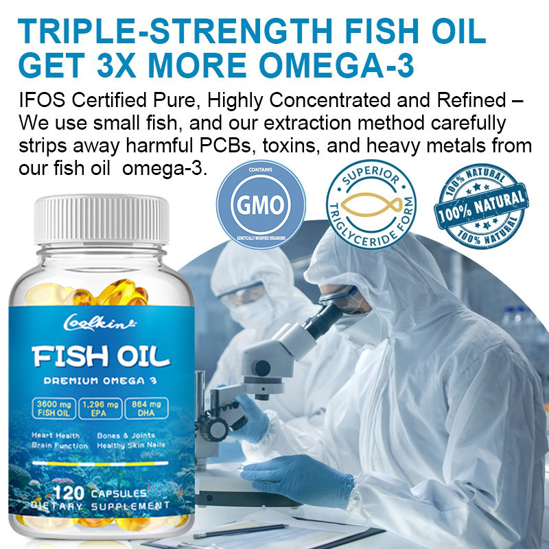 Coolkin Omega 3 Fish Oil - Brain & Memory, Digestion & Liver, Blood ...