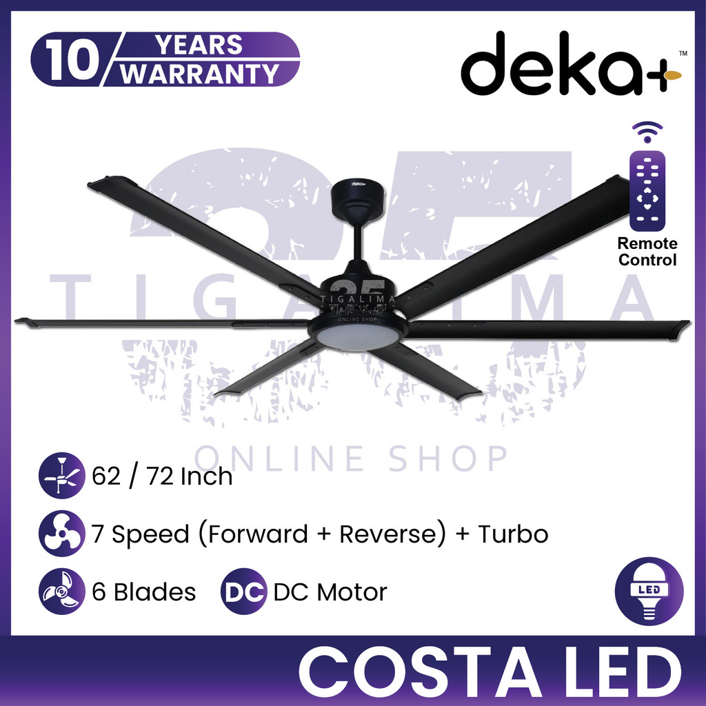 DEKA+ COSTA LED 62 / 72 Inch 6 Blades 7 Speed Forward + Reverse + Turbo ...