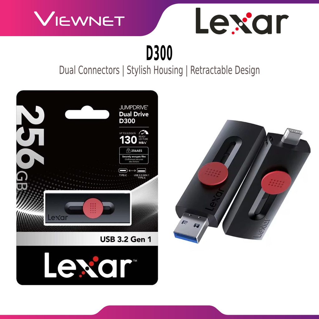 LEXAR JUMPDRIVE DUAL DRIVE D300 USB3.2 GEN1 TYPE C OTG FLASH DRIVE USB ...