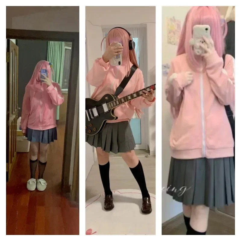 Anime Bocchi the Rock Gotou Hitori Cosplay Costume Yamada Ryou Pink ...