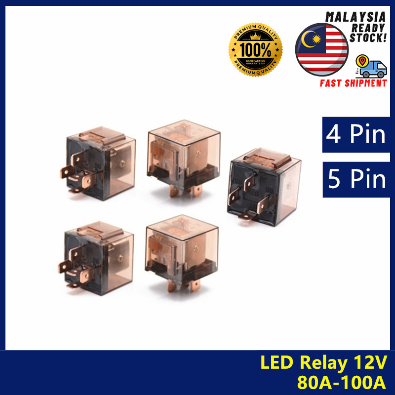 [Ready Stock] LED Relay 12V 80A - 100A 4 Pin / 5Pin | Shopee Malaysia
