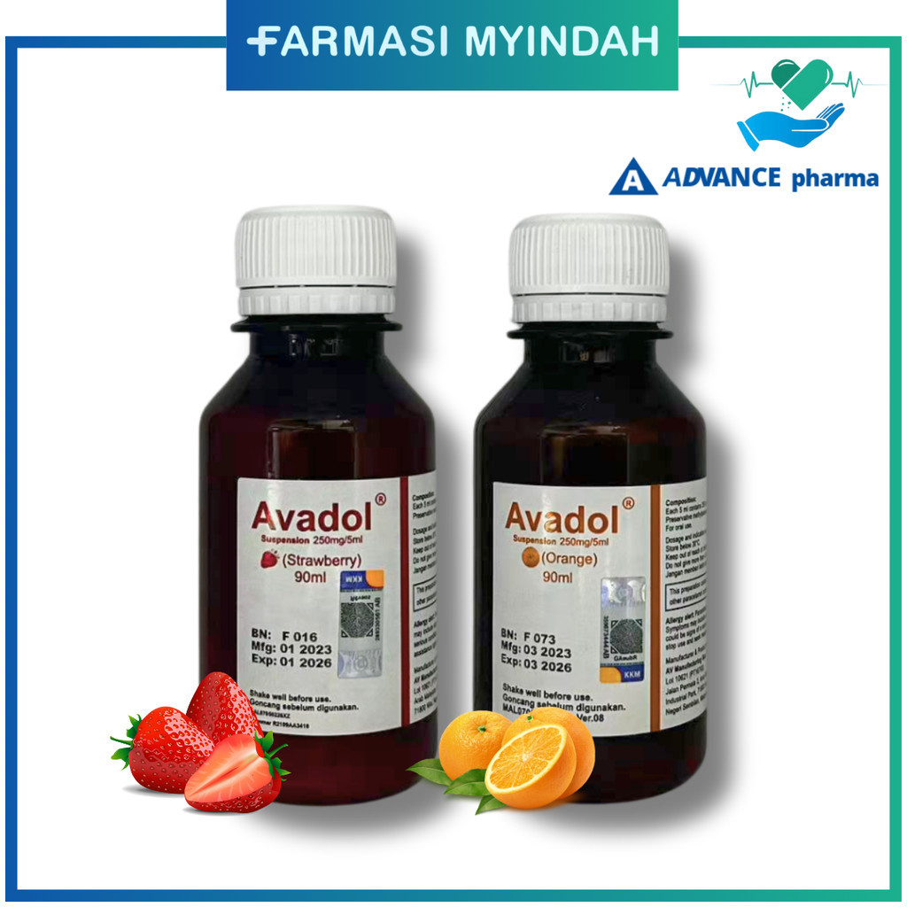 Avadol Suspension 250mg (Orange/ Strawberry) 90ml | Shopee Malaysia
