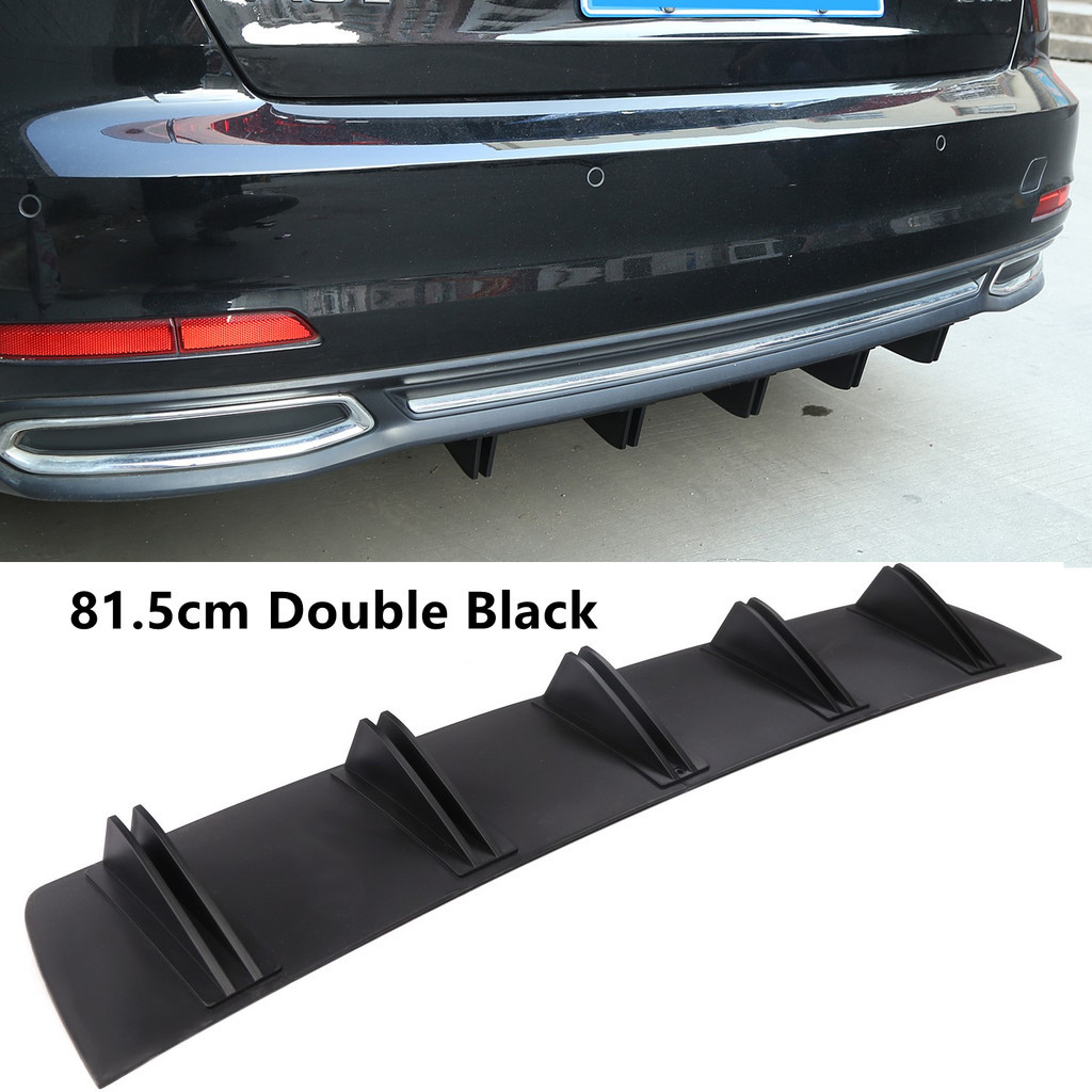 Universal Car Rear Bumper Chassis Spoiler Shark Deflector Black Abs ...