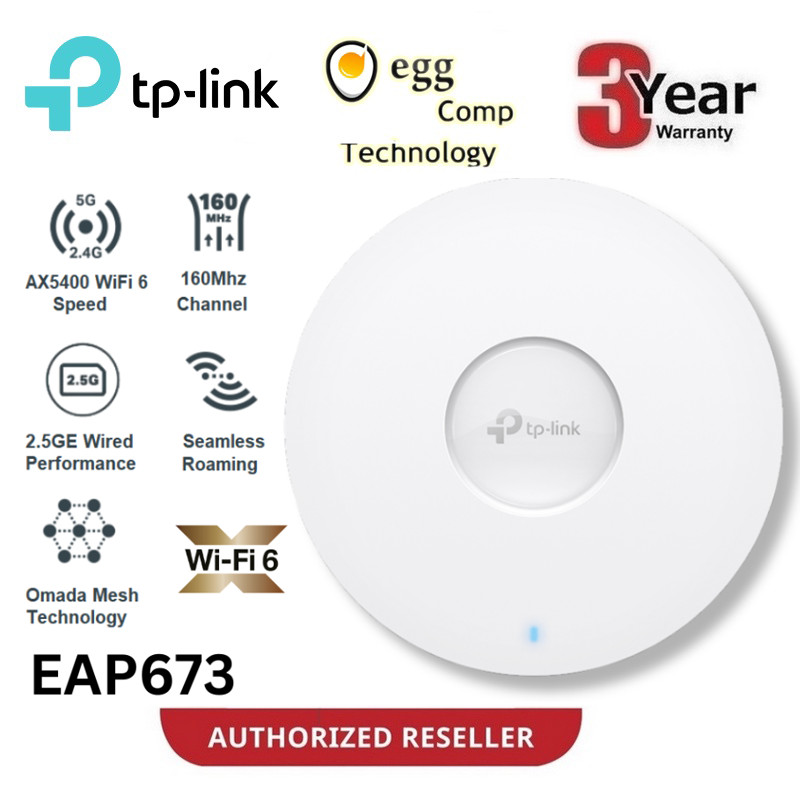 TP-Link Omada EAP673 AX5400 Ceiling Mount WiFi 6 Access Point | Shopee ...