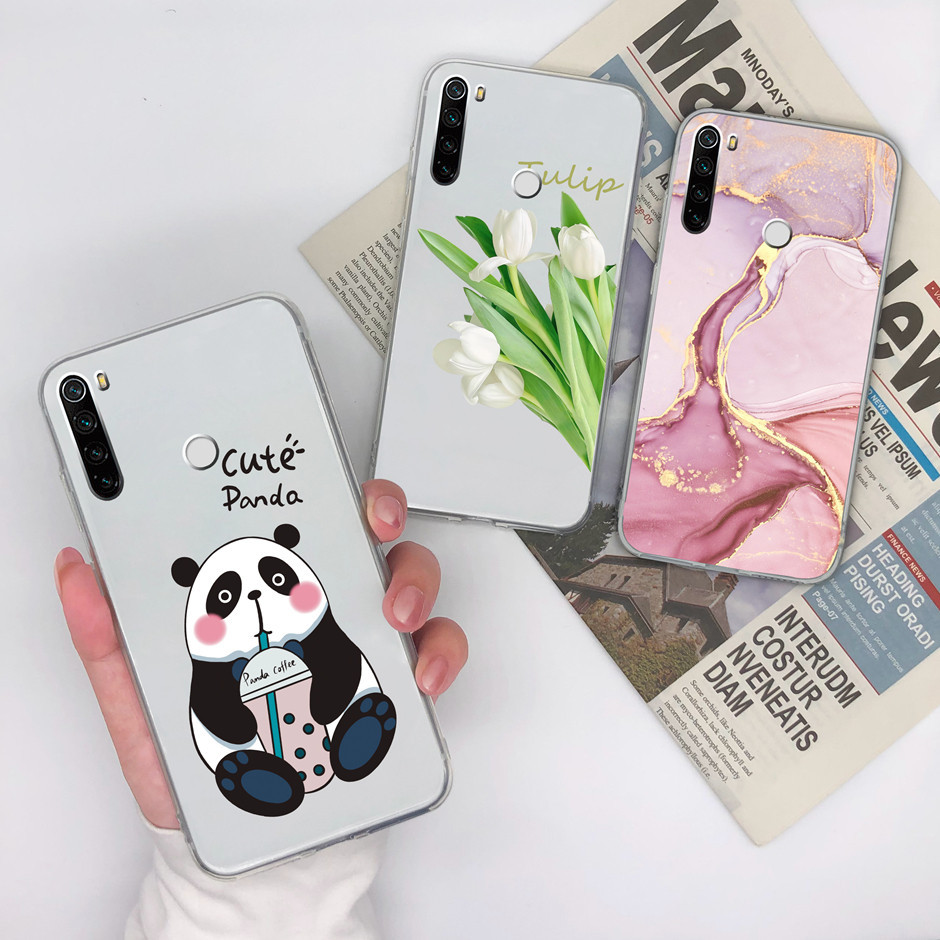 For Xiaomi Redmi Note 8 Casing Pretty Tulip Flower Clear Soft TPU ...