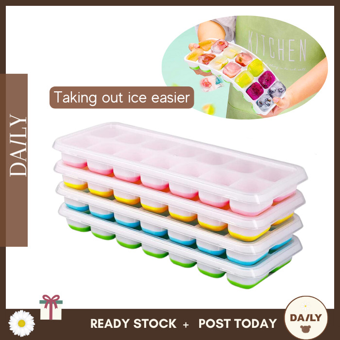 🐻DAILY🐻14 Holes Silicone Ice Tray Ice Cube Maker Baby Food Puree Mold ...