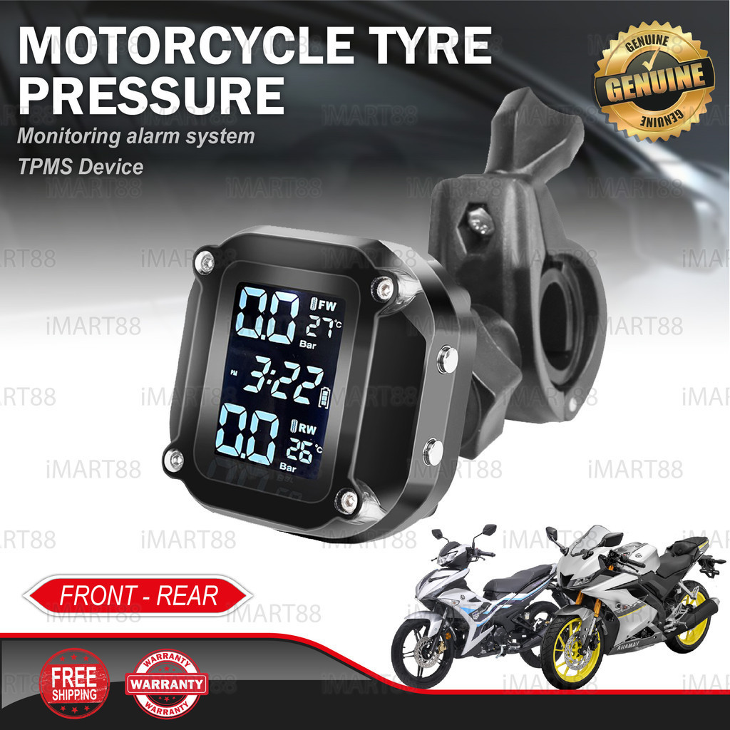 Motorcycle tire pressure monitor alarm system, TPMS device 2 sensors ...