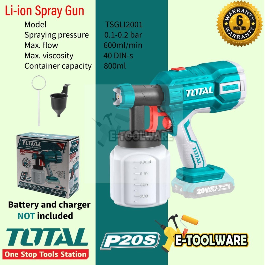 Total TSGLI2001 Li-ion Spray Gun Cordless Spray Gun | Shopee Malaysia