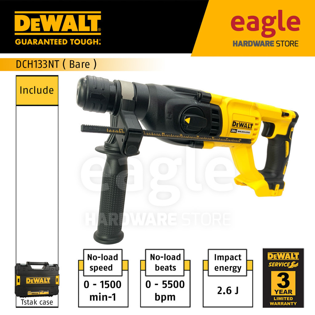 Dewalt Dch133nt B1 18 20v Brushless Cordless Rotary Hammer Drill Sds