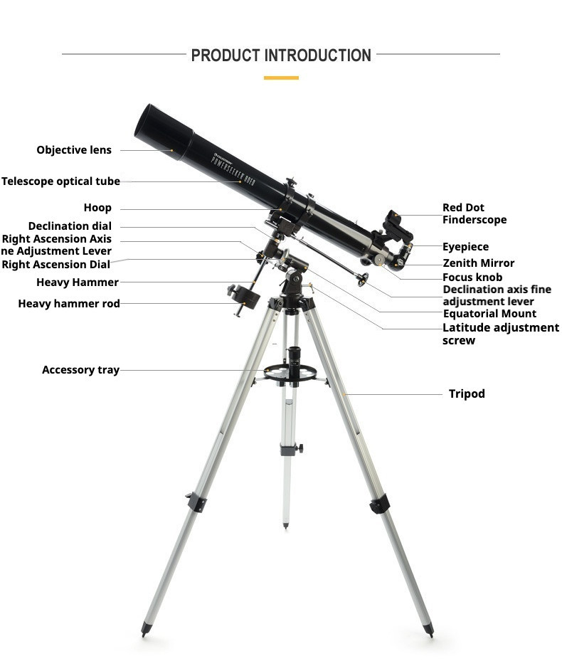 Celestron PowerSeeker 80EQ Astronomical Telescope Children Adult Professional Cosmic Observation ...