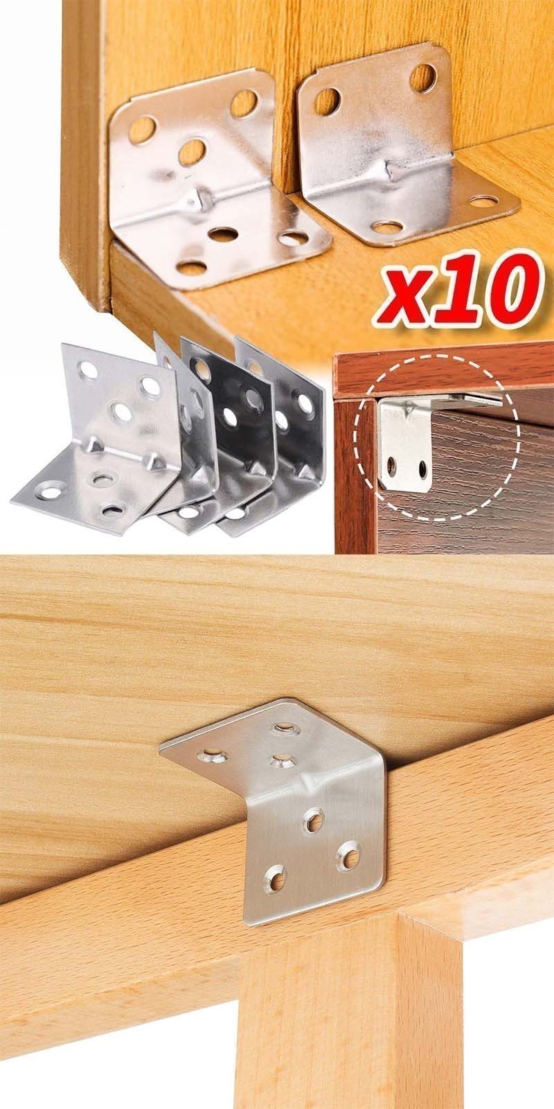 10 Sets 90 Degree Right Angle Corner Connector - L Shaped Bracket ...